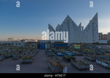 The Isbjerget (Ice Berg) building in Aarhus Oe, Aaarhus East, an new ...