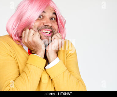 People Person Having Fun Wigs Stock Photo - Alamy