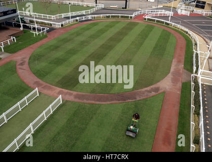 An aerial view of the parade ring and winners enclosure ahead of The ...