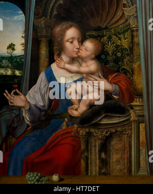 Painting of the Madonna and Child by Quentin Metsys belonging to George Schulein. Genthe ...