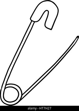sewing safety pin doodle icon, vector illustration Stock Vector Image ...