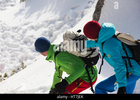 An Alpinists Are Walking In Mountains At Slovakia Stock Photo - Alamy