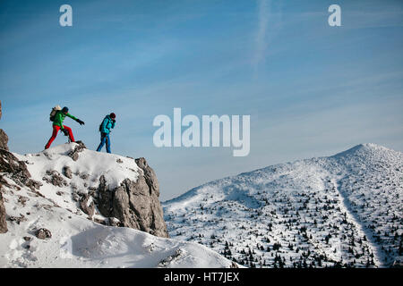 An Alpinists Are Walking In Mountains At Slovakia Stock Photo - Alamy