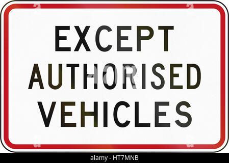 New Zealand road sign - Except buses Stock Photo - Alamy
