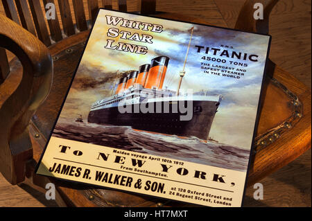 TITANIC 1912 Vintage Advertising Poster White Star Line Titanic ...