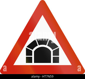 Tunnel road sign on a white background. Vector illustration Stock Photo ...