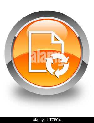 Document process icon isolated on glossy green round button abstract ...