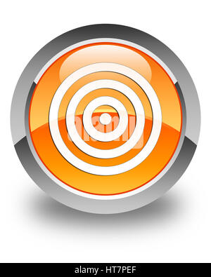 Target icon isolated on glossy blue round button abstract illustration ...