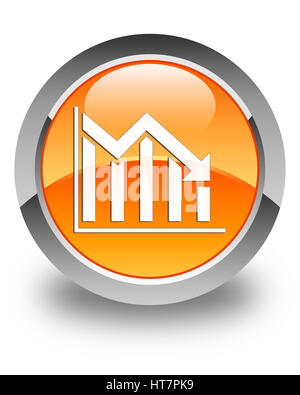 Statistics isolated on glossy orange round button abstract illustration ...