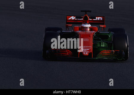 Montmelo, Spain. 7th Mar, 2017. Joylon Palmer (Renault), during day one ...