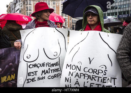 Brussels, Belgium. 08th Mar, 2017. Polish women, feminists and ...