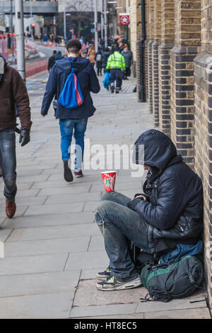 England, London, Southwark, Homeless Man Begging Stock Photo - Alamy