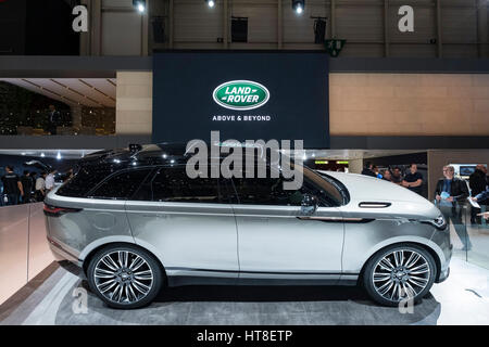 New Land Rover Velar luxury SUV on launch day at Geneva International ...
