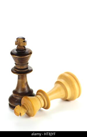 capitulated white king isolated on white background Stock Photo - Alamy