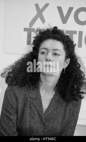 Lorna Reith, Committee member of the Democratic Left Party, attends a ...