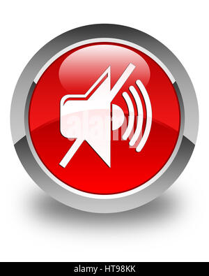 Mute volume icon isolated on 3d cyan blue round button abstract ...