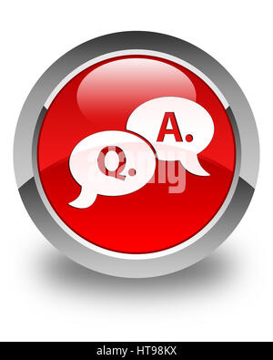 Question answer bubble icon isolated on 3d soft green round button ...