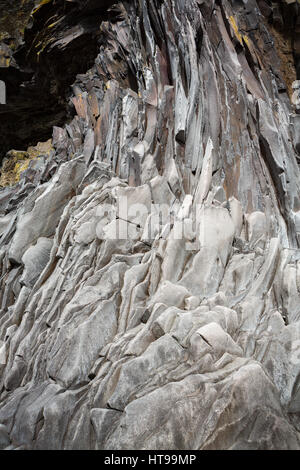 Vertical basalt column background pattern, showing the geometric ...