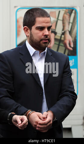 Michael Lane arrives by van at Lewes Crown Court, where he is accused ...