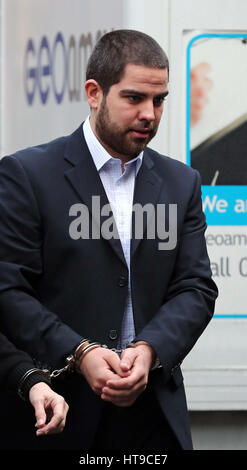 Michael Lane arrives by van at Lewes Crown Court, where he is accused ...