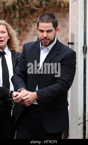 Michael Lane arrives by van at Lewes Crown Court, where he is accused ...
