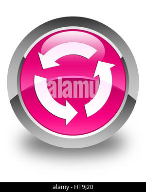 Refresh isolated on glossy pink round button abstract illustration ...
