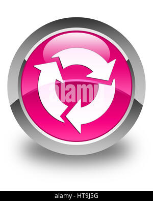 Refresh isolated on glossy pink round button abstract illustration ...