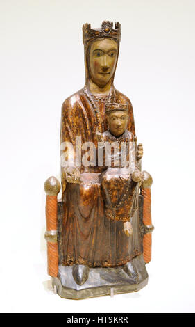 Enthroned Virgin and Child. Virgin Mary and Child crowned, in high ...