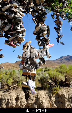 Shoe tree in US 50 Nevada Stock Photo - Alamy