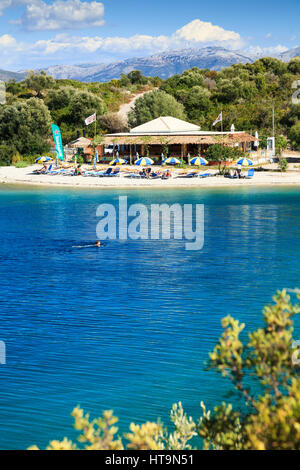Fanari beach bar, Meganissi, Greece Stock Photo - Alamy