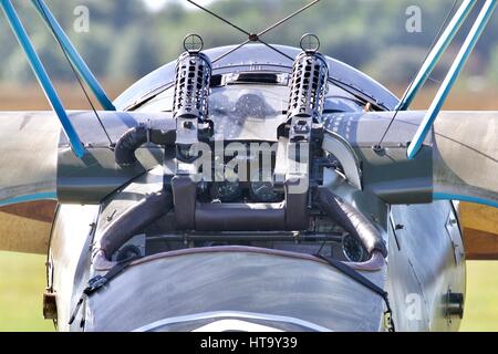 Cockpit of a German Fokker DR1 with machine guns Stock Photo - Alamy