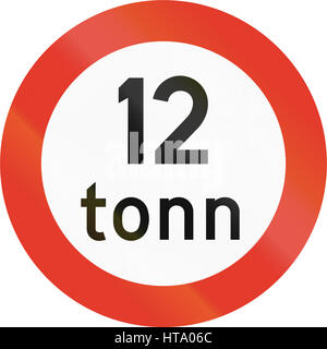 Norwegian regulatory road sign - No parking zone. Sone means Zone Stock ...