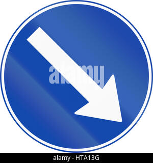 Norwegian mandatory direction sign - Keep left Stock Photo - Alamy