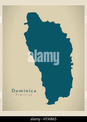 Dominica map. Just a simple border map. Shape of the country. Flat ...