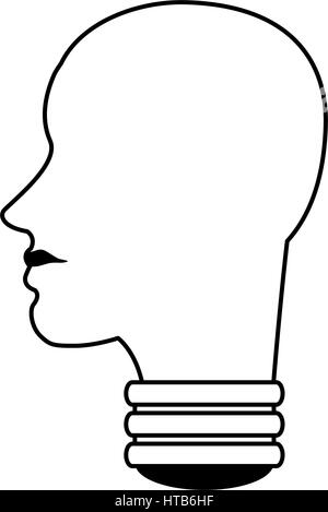 lightbulb with head shape icon image Stock Vector Image & Art - Alamy