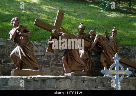 A station of The Cross at Basilica of Sainte-Anne-de-Beaupré Stock ...