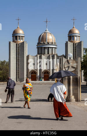 A Priest Walks Towards St Gabriel Ethiopian Orthodox Church, Hawassa ...