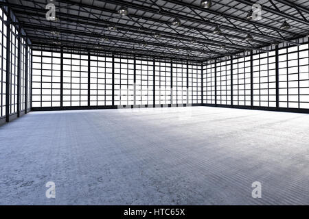 3d rendering interior empty factory Stock Photo - Alamy