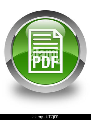 pdf green glossy icon on white background Stock Photo - Alamy