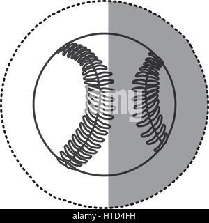 grayscale sticker of heart with texture of baseball ball Stock Vector ...