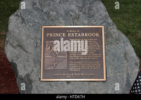 Monument to Prince Estabrook in Lexington, Massachusetts, United States ...