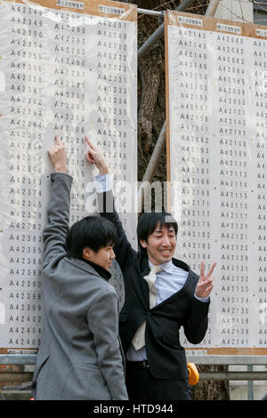 Japanese students celebrate passing the University of Tokyo admission ...