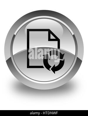 Document process icon isolated on glassy white round button abstract ...