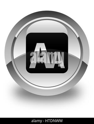 Font size box icon isolated on glassy white round button abstract ...