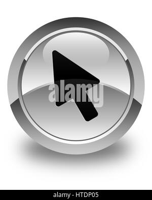 Cursor icon isolated on glossy cyan blue round button abstract ...