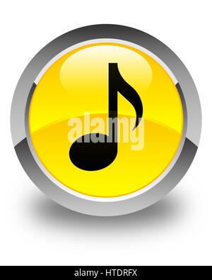 Music icon isolated on glossy red round button abstract illustration ...