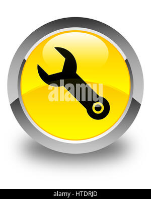 Wrench icon isolated on glossy white round button abstract illustration ...