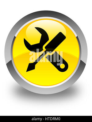 Tools icon isolated on glossy red round button abstract illustration ...