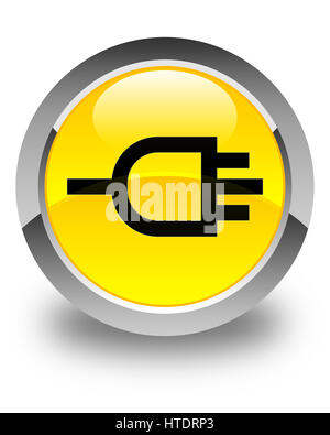 Plug Icon Isolated on Yellow Background. Electric Symbol Stock Photo ...