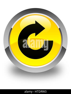 Reply arrow icon isolated on glossy soft green round button abstract ...